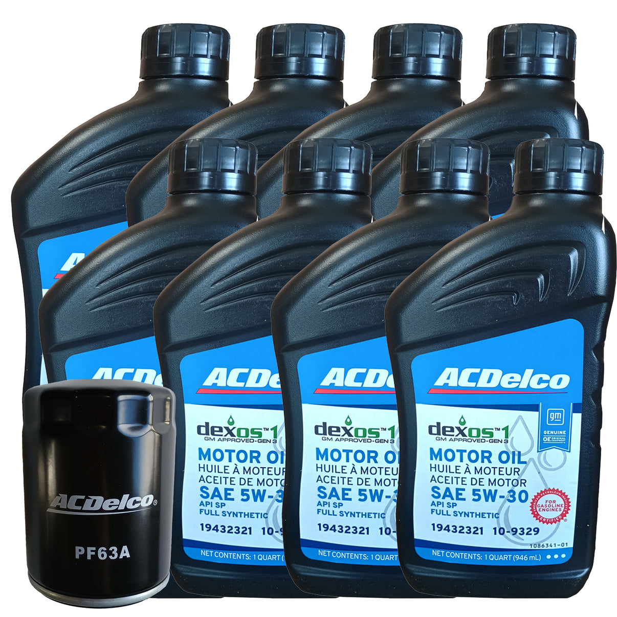 ACDelco OE Dexos1 Full Synthetic 5W-30 Oil Change Kit, 2020-2026 Chevr ...