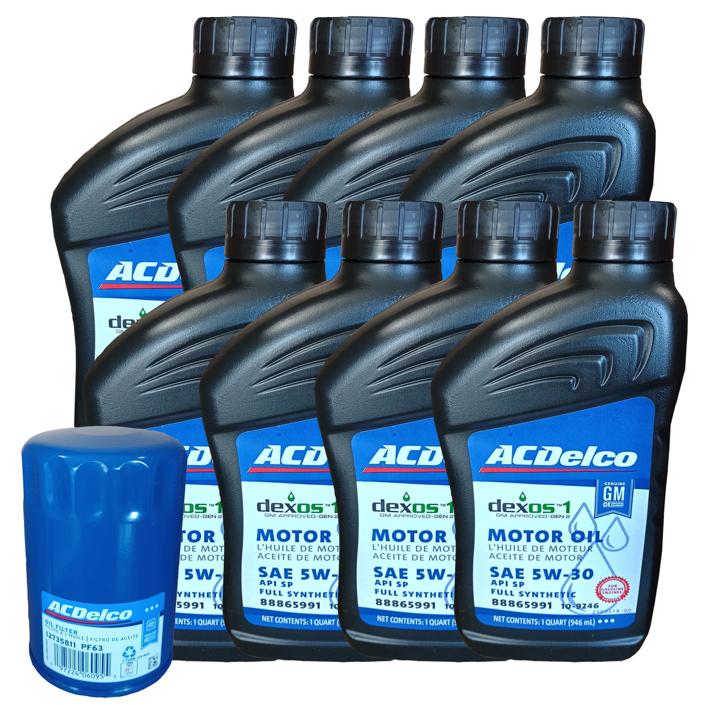 ACDelco OE dexos 1 Full Synthetic 5W-30 Oil Change Kit, 2020-2025 Chev ...